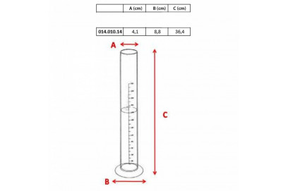 Probeta Graduada 320 ml. Plastico resistente al alcohol